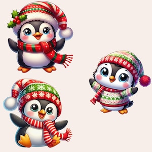 15 Christmas Penguin Clipart, Winter Penguin PNG, Xmas Penguin Clipart ...