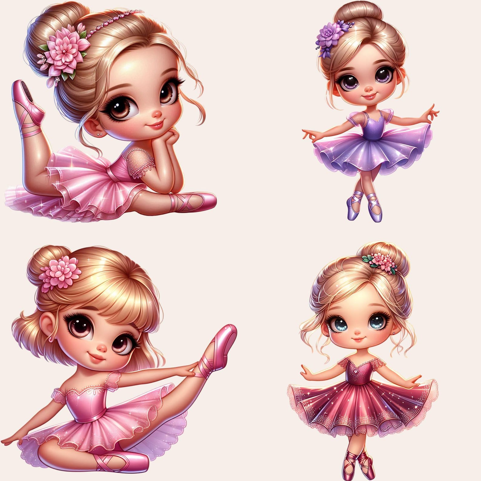 23 Ballerina Clipart Bundle, Ballerina Princess PNG, Cute Ballerina ...