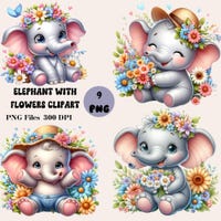 Elephant Baby Clipart | 10 High Quality JPG | Digital Download ...