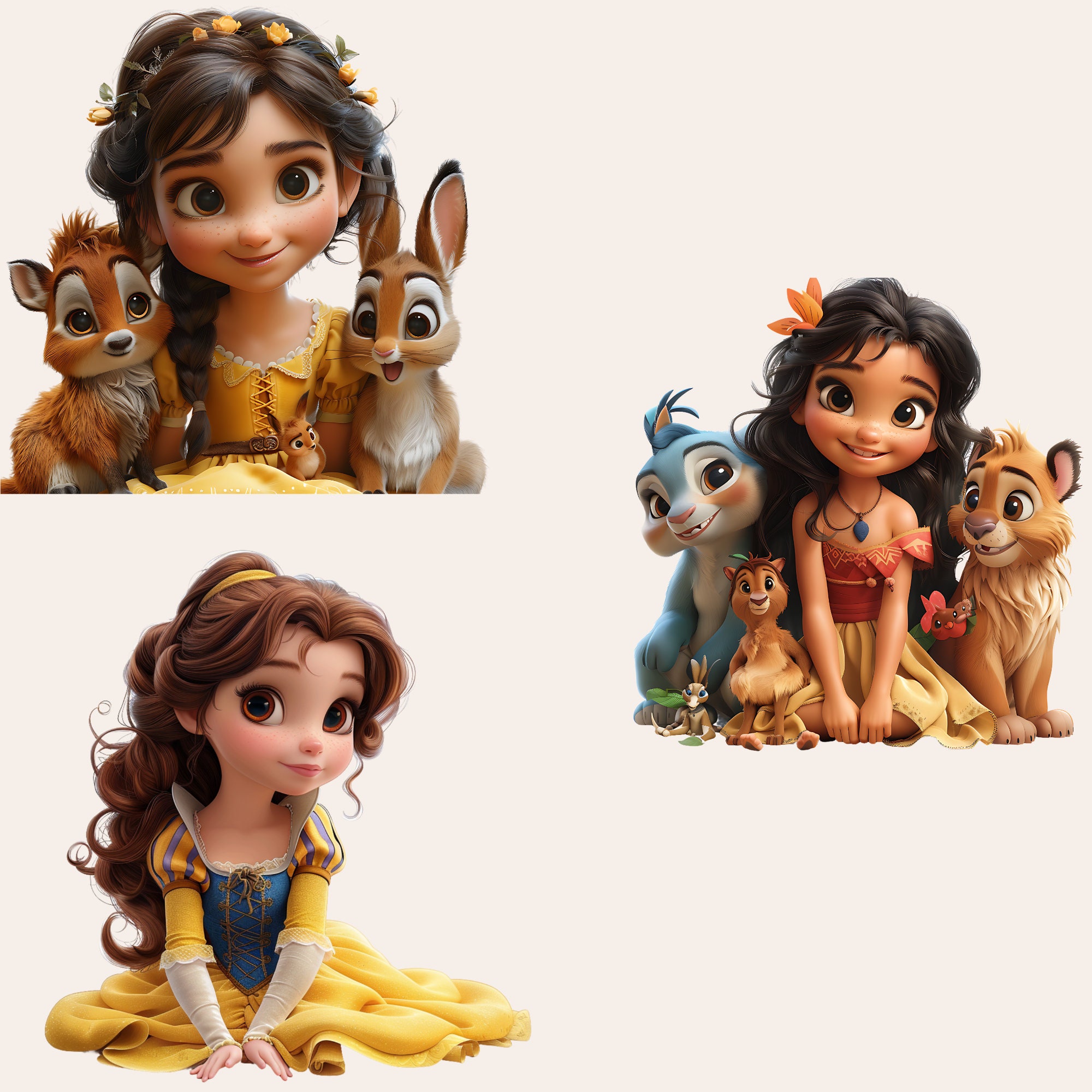 61 Princess Girl Clipart Bundle, Fairytale Princess PNG, Princess ...