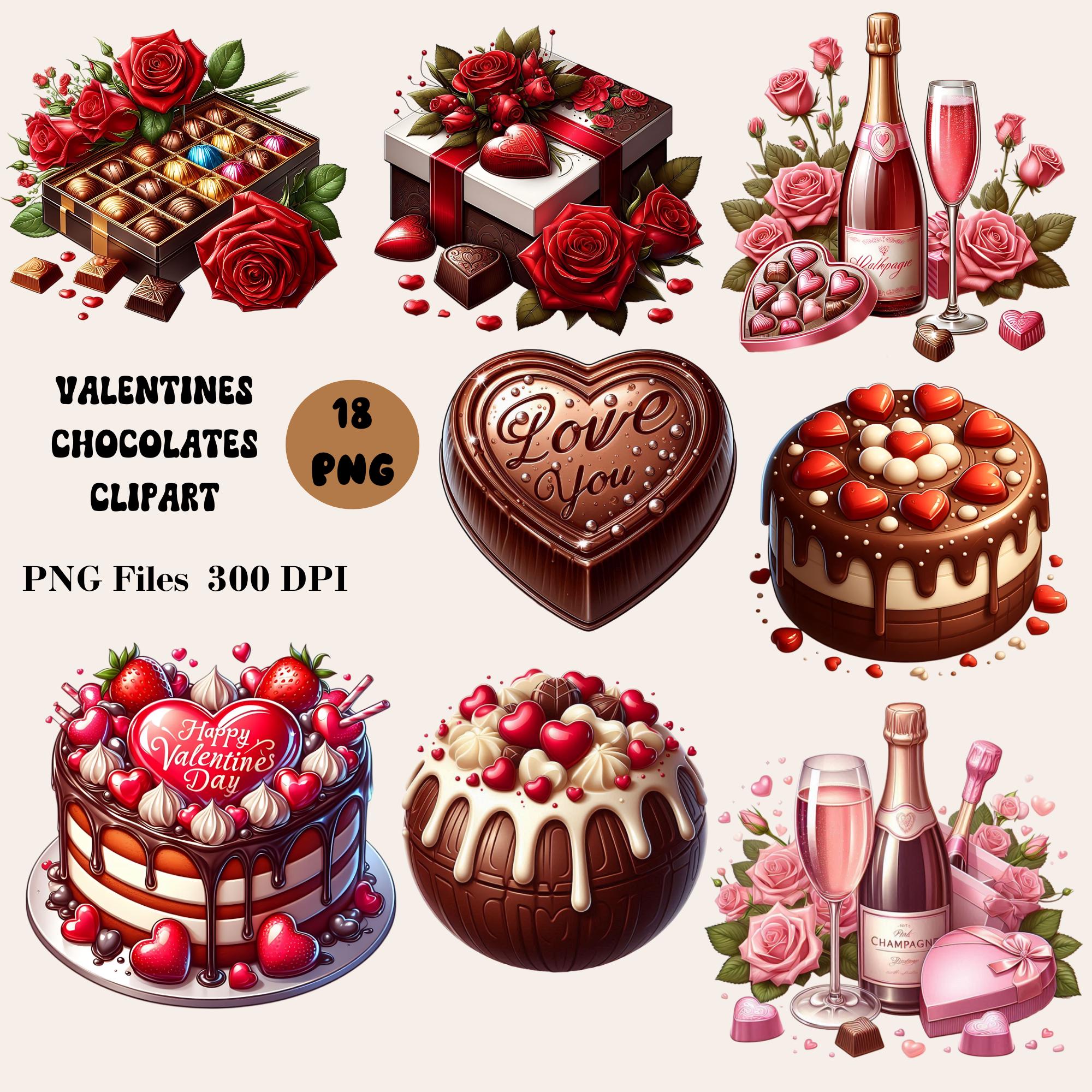 18 Valentines Chocolates Clipart, Valentines Candy Heart Clipart ...