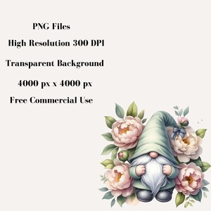 21 Pastel Gnomes Clipart Bundle, Floral Gnome Clipart, Cute Gnome PNG ...