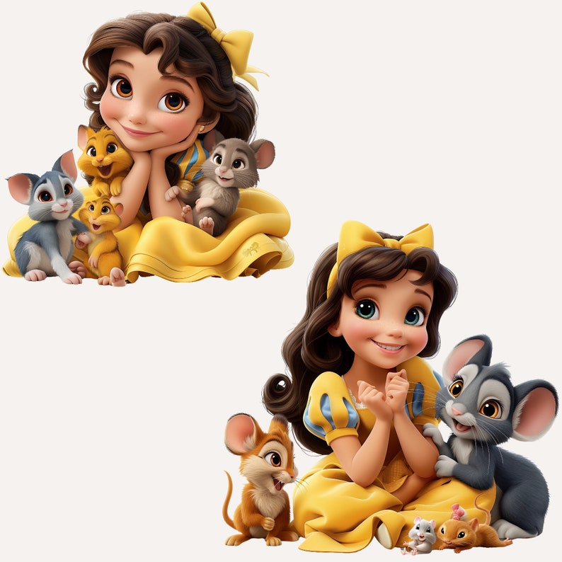 9 Princess Clipart Bundle PNG, Cute Princess Clipart, Princess ...