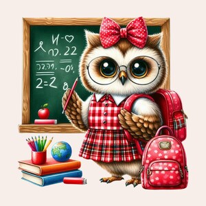 21 Back to School Owl Clipart, Cute School Owl Clipart, Educational Owl ...