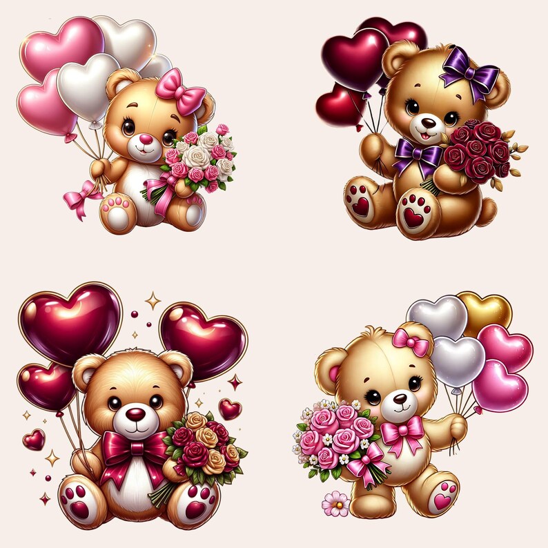 17 Valentine's Day Teddy Bear Clipart, Teddy Bear With Balloons Clipart ...