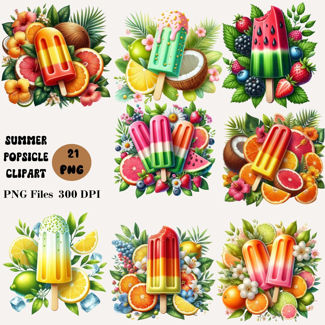 21 Summer Popsicle Clipart, Cute Summer Popsicle PNG, Summer Ice Cream ...