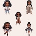 34 Boho Chibi Girl Clipart, Black Chibi Girl PNG, Afro Chibi Girl ...