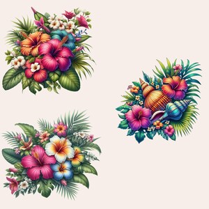 17 Hibiscus Flower Clipart, Tropical Flowers Clipart, Summer Flowers ...
