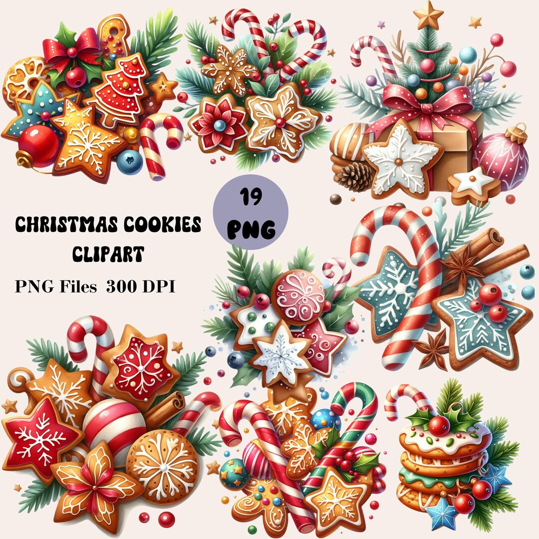 19 Christmas Cookies Clipart, Christmas Cookies PNG, Cute Christmas ...