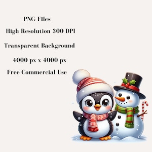 18 Winter Penguin Clipart, Christmas Penguin PNG, Cute Penguin Clipart ...