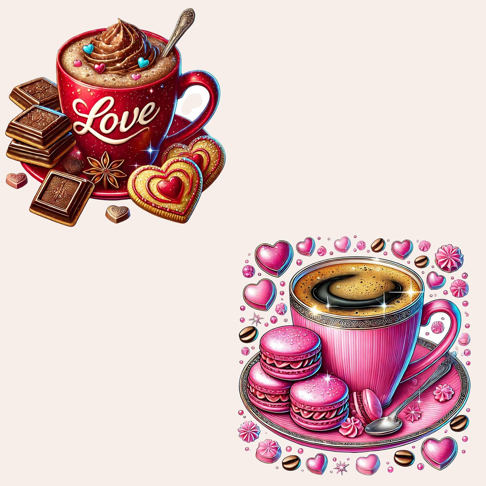 19 Valentines Coffee Clipart, Valentines Coffee Lover Clipart, Cute ...