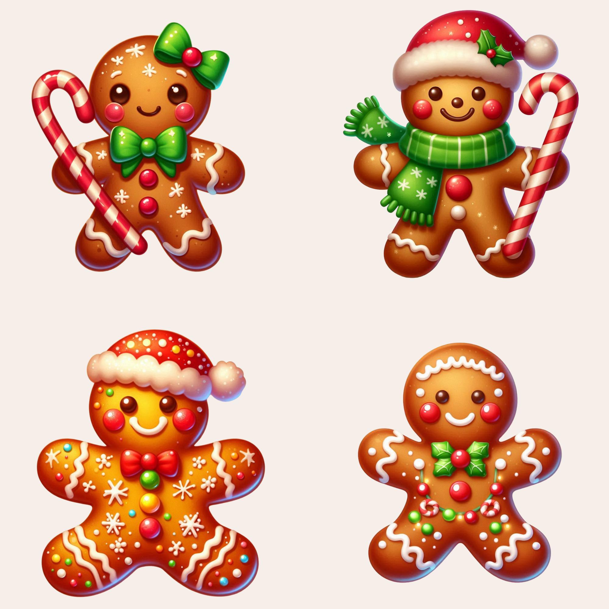 16 Gingerbread Man PNG Bundle, Cute Gingerbread Man Clipart ...