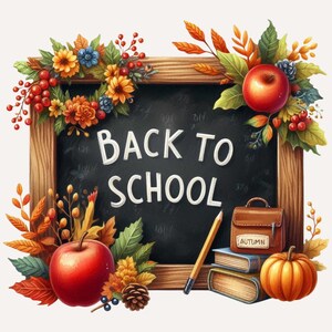 22 Autumn Back to School Clipart, Autumn School Clipart, Back to School ...