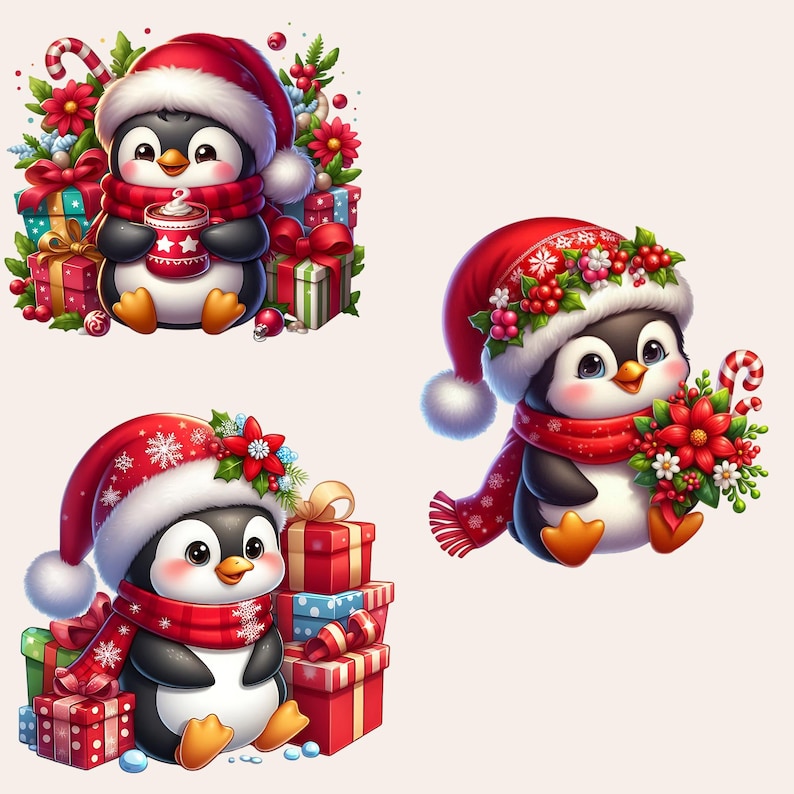 18 Winter Penguin Clipart, Christmas Penguin PNG, Cute Penguin Clipart ...