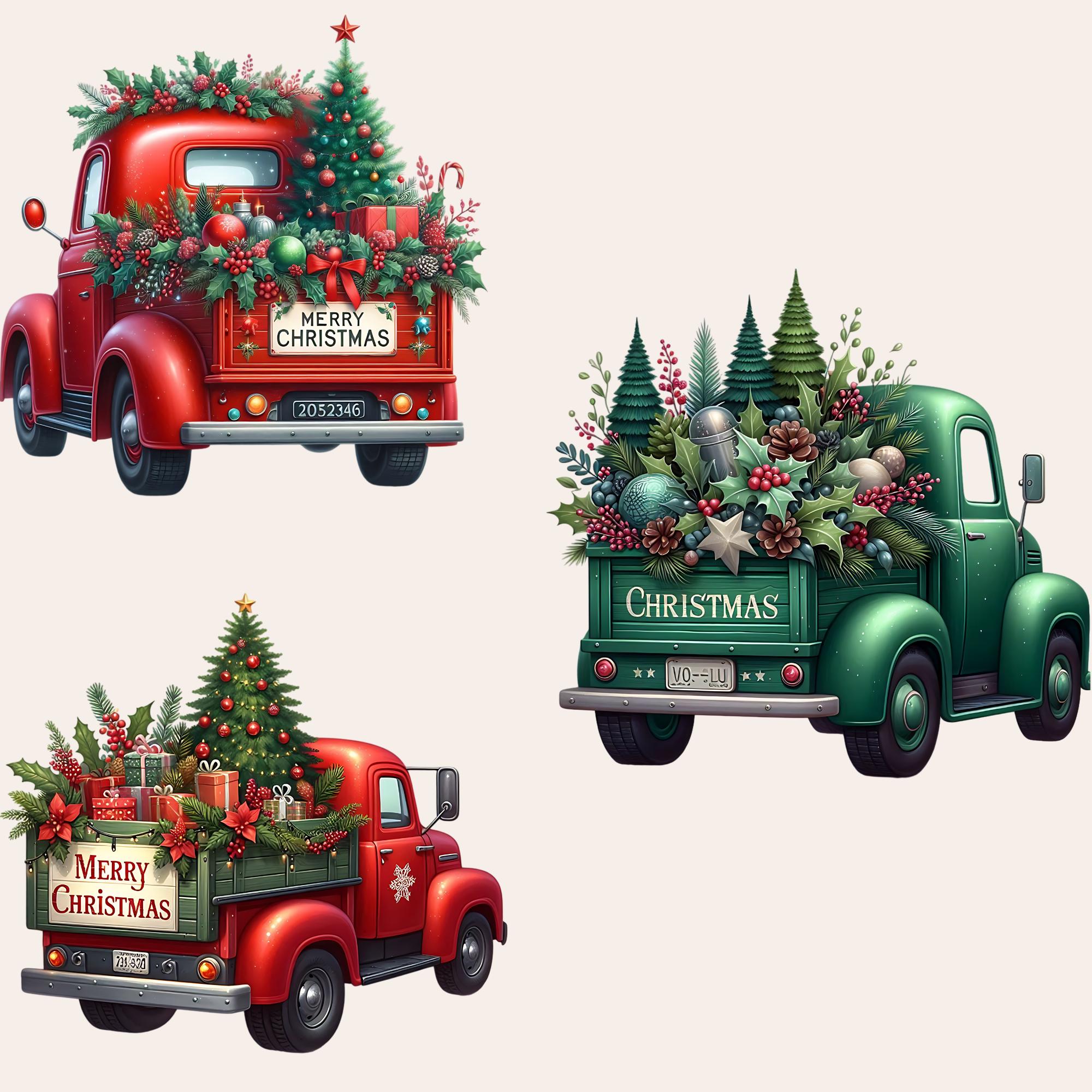 19 Christmas Truck Clipart, Red Truck Clipart, Christmas Truck PNG ...