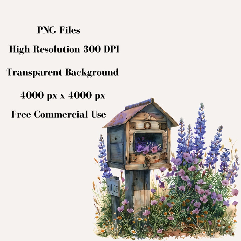 20 Floral Mailbox Clipart Bundle, Vintage Mailbox PNG, Post Office ...