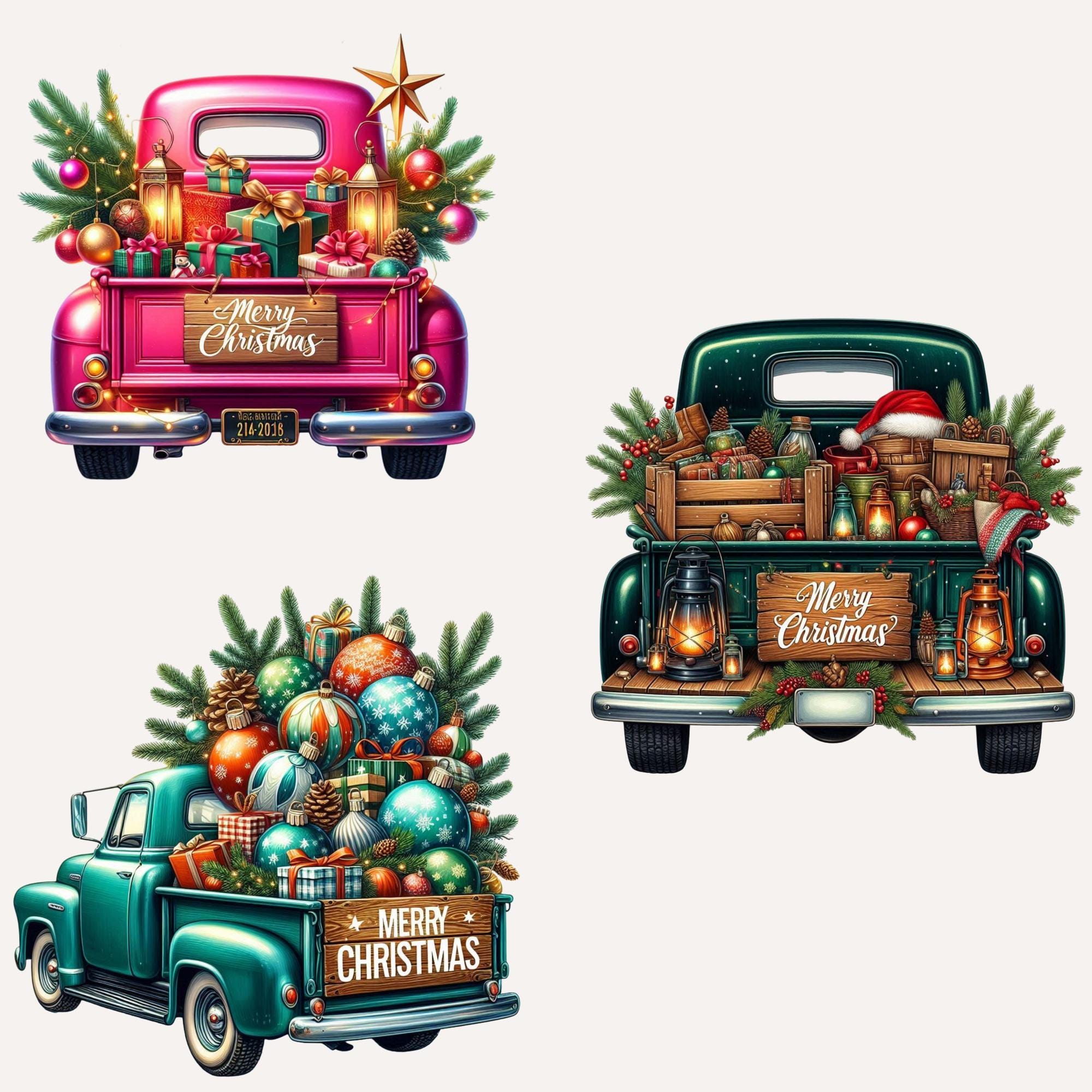 17 Christmas Truck Clipart, Red Truck Clipart, Christmas Truck Tree PNG ...