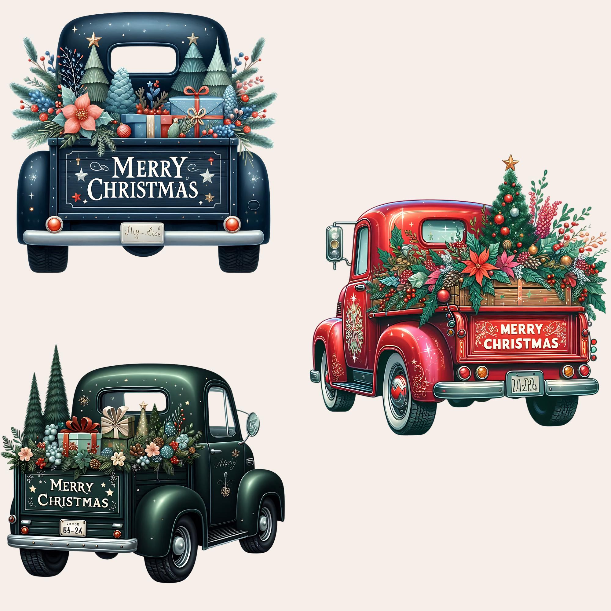19 Christmas Truck Clipart, Red Truck Clipart, Christmas Truck PNG ...