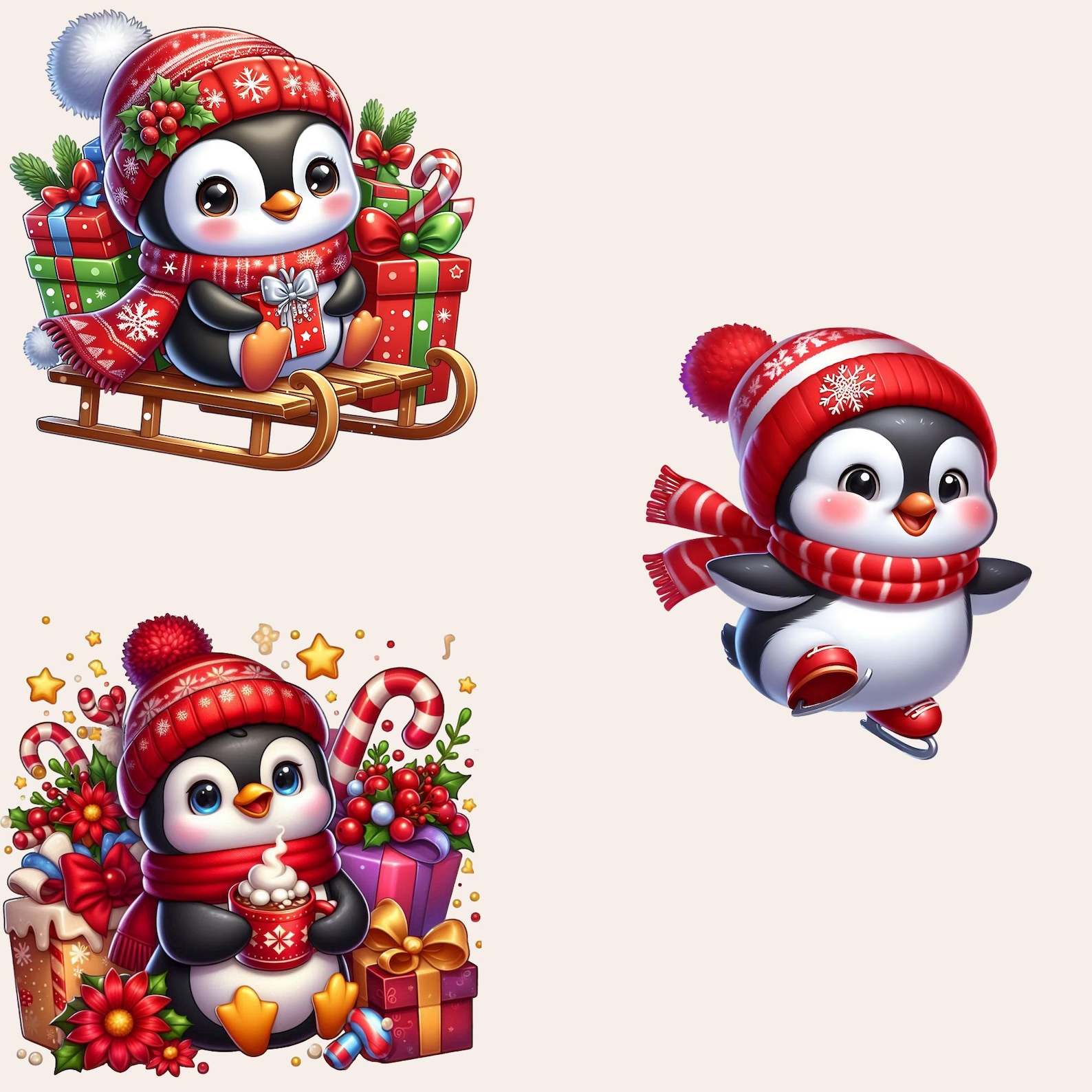 15 Christmas Penguin Clipart, Winter Penguin PNG, Xmas Penguin Clipart ...