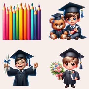 21 Graduation Boys and Girls Clipart, Preschool Graduation Clipart ...