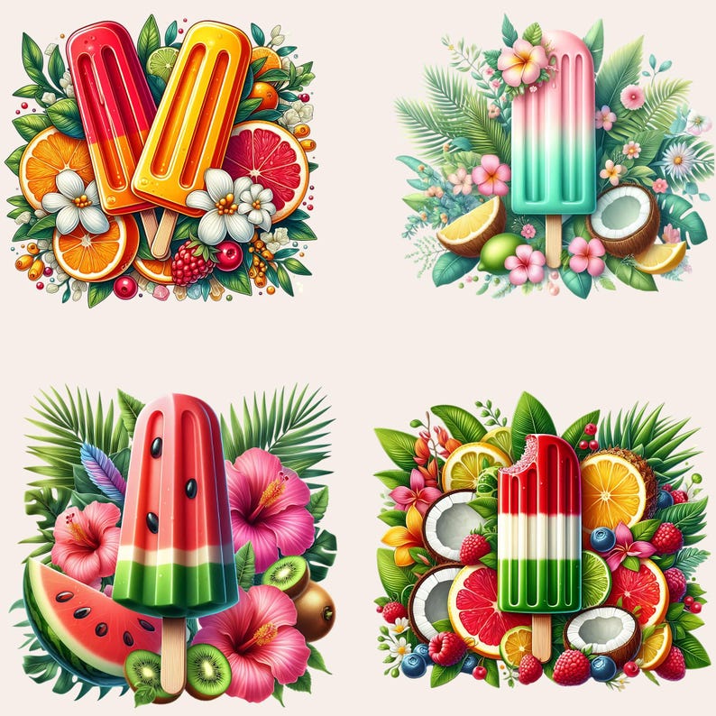 19 Summer Popsicle Clipart, Cute Summer Popsicle PNG, Summer Ice Cream ...