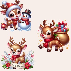 19 Christmas Reindeer Clipart, Cute Christmas Reindeer PNG, Reindeer ...