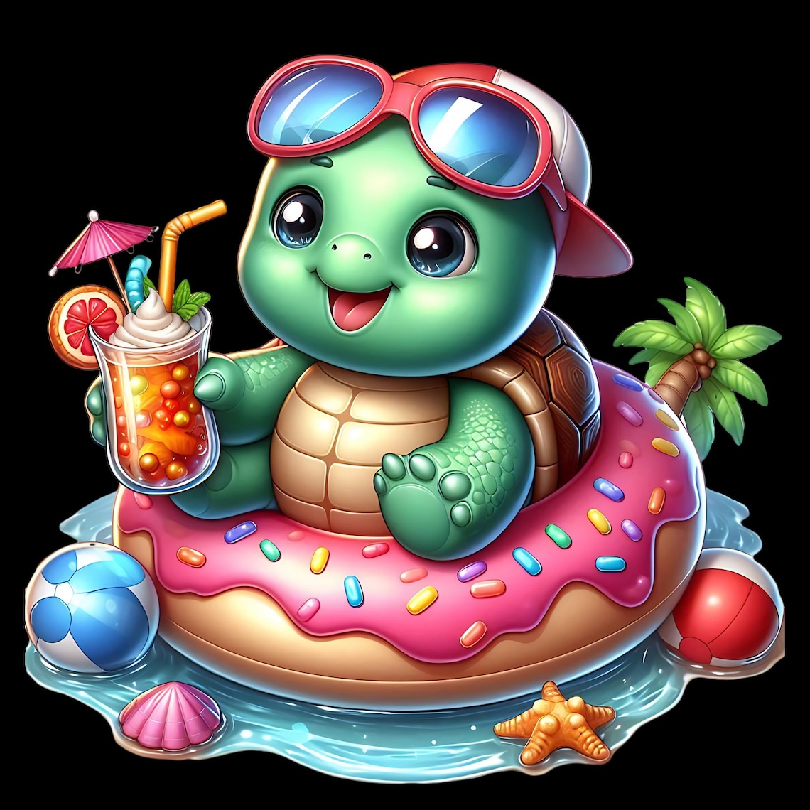 23 Summer Beach Animals Clipart, Cute Summer Animals Clipart, Summer ...