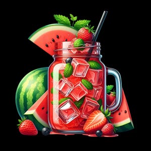 15 Summer Watermelon Clipart, Watermelon PNG Bundle, Summer Fruits ...