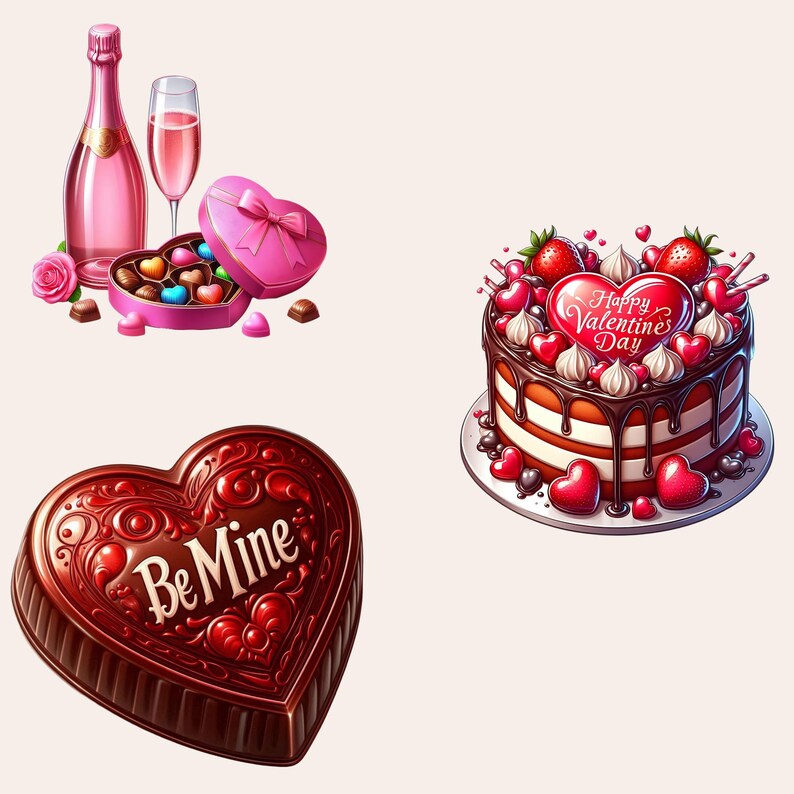 18 Valentines Chocolates Clipart, Valentines Candy Heart Clipart ...