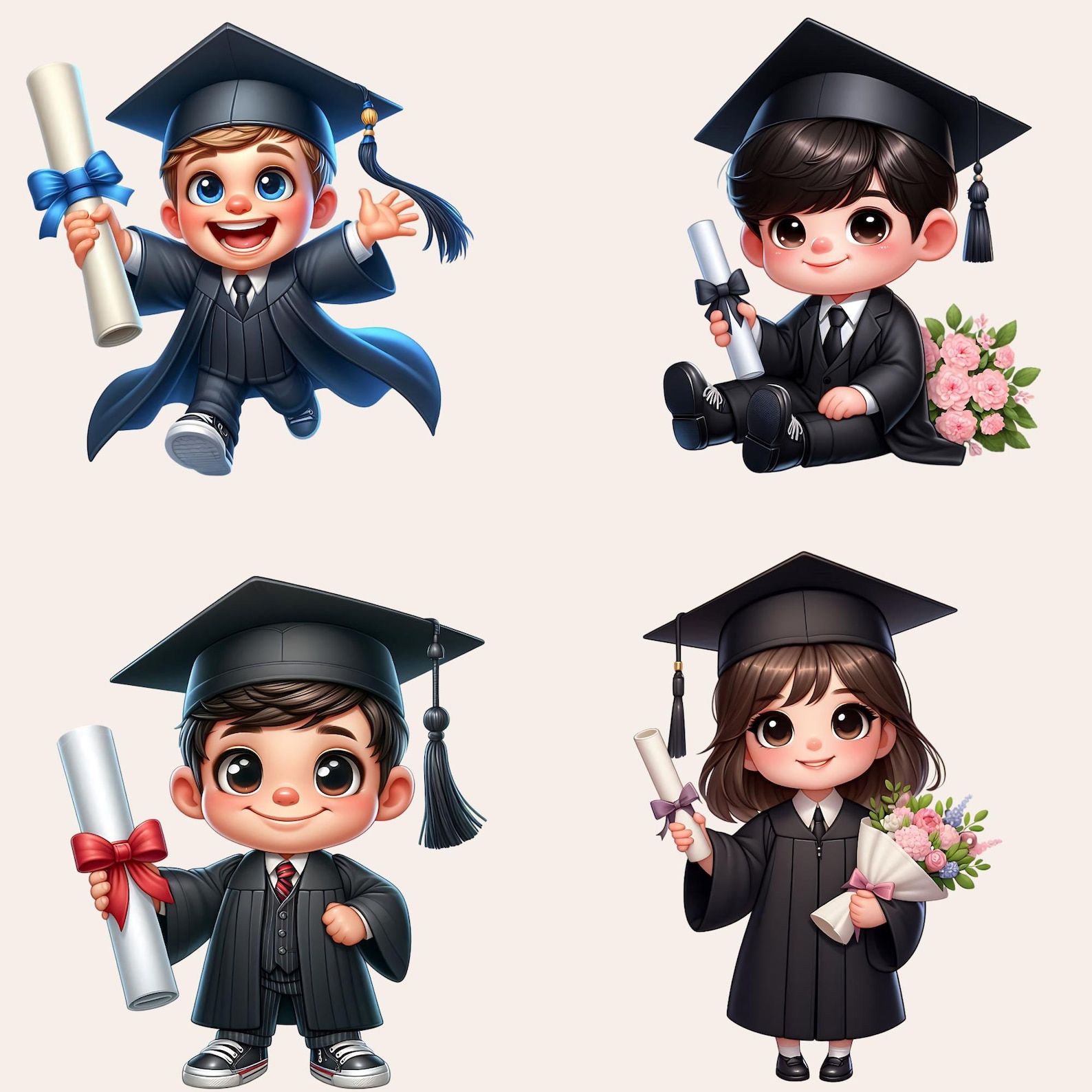 21 Graduation Boys and Girls Clipart, Preschool Graduation Clipart ...