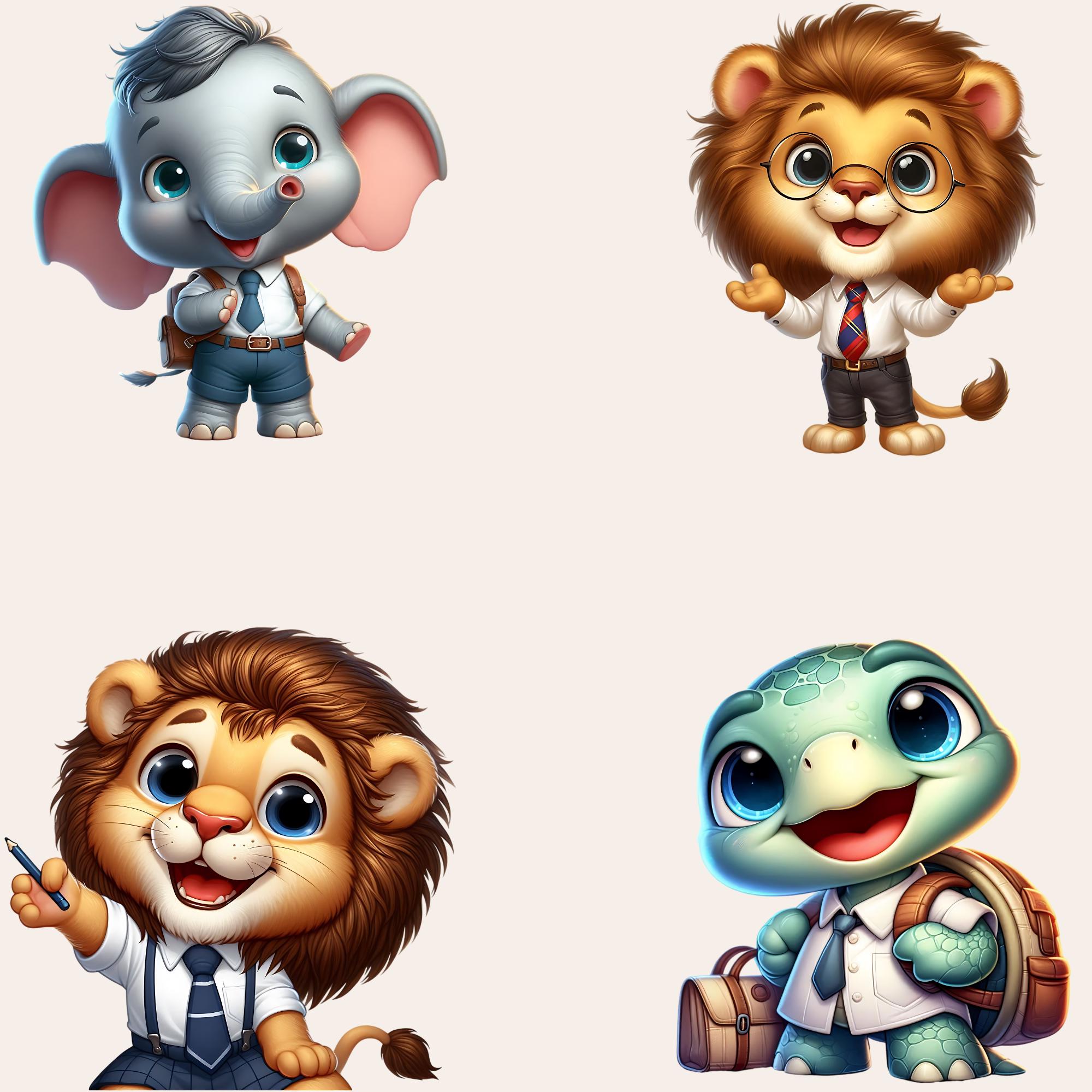 33 Back to School Animals Clipart, School Animals Clipart, Cute Animals ...