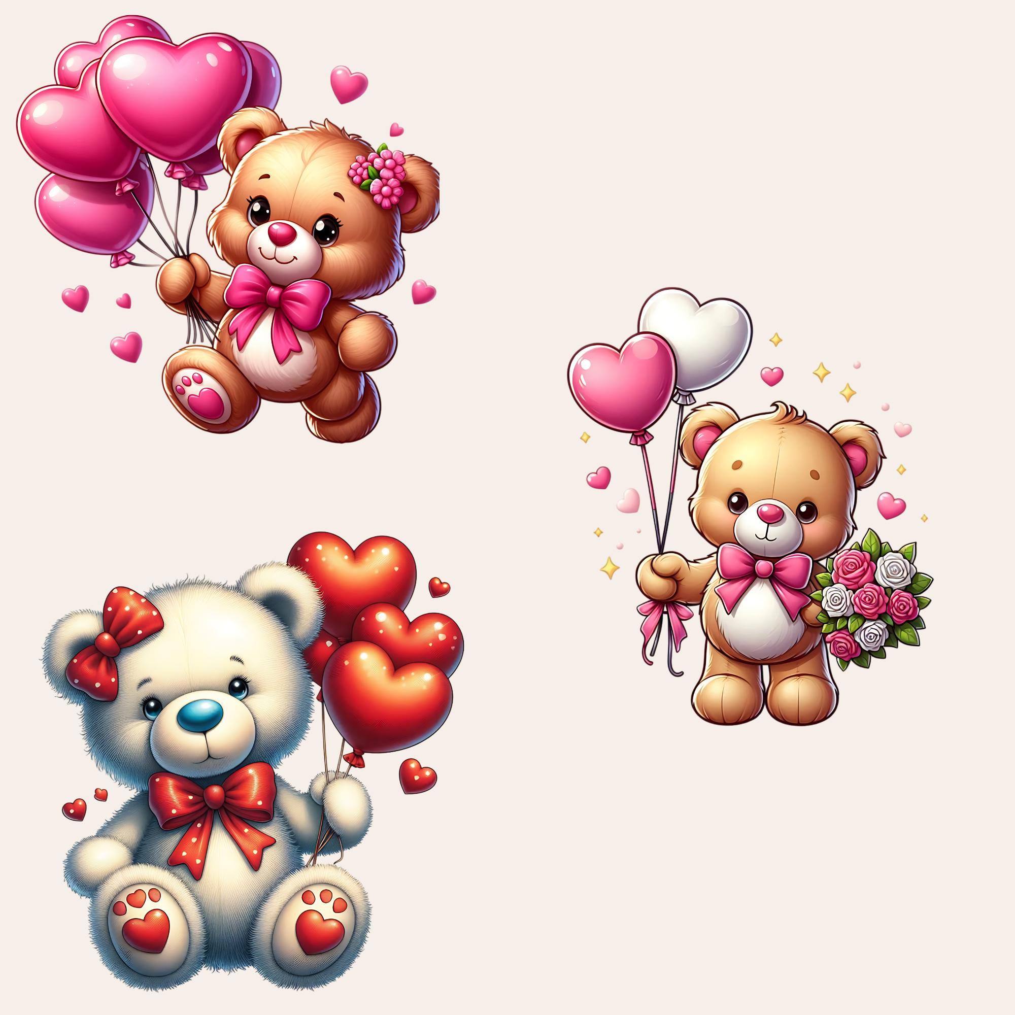 17 Valentine's Day Teddy Bear Clipart, Teddy Bear With Balloons Clipart ...