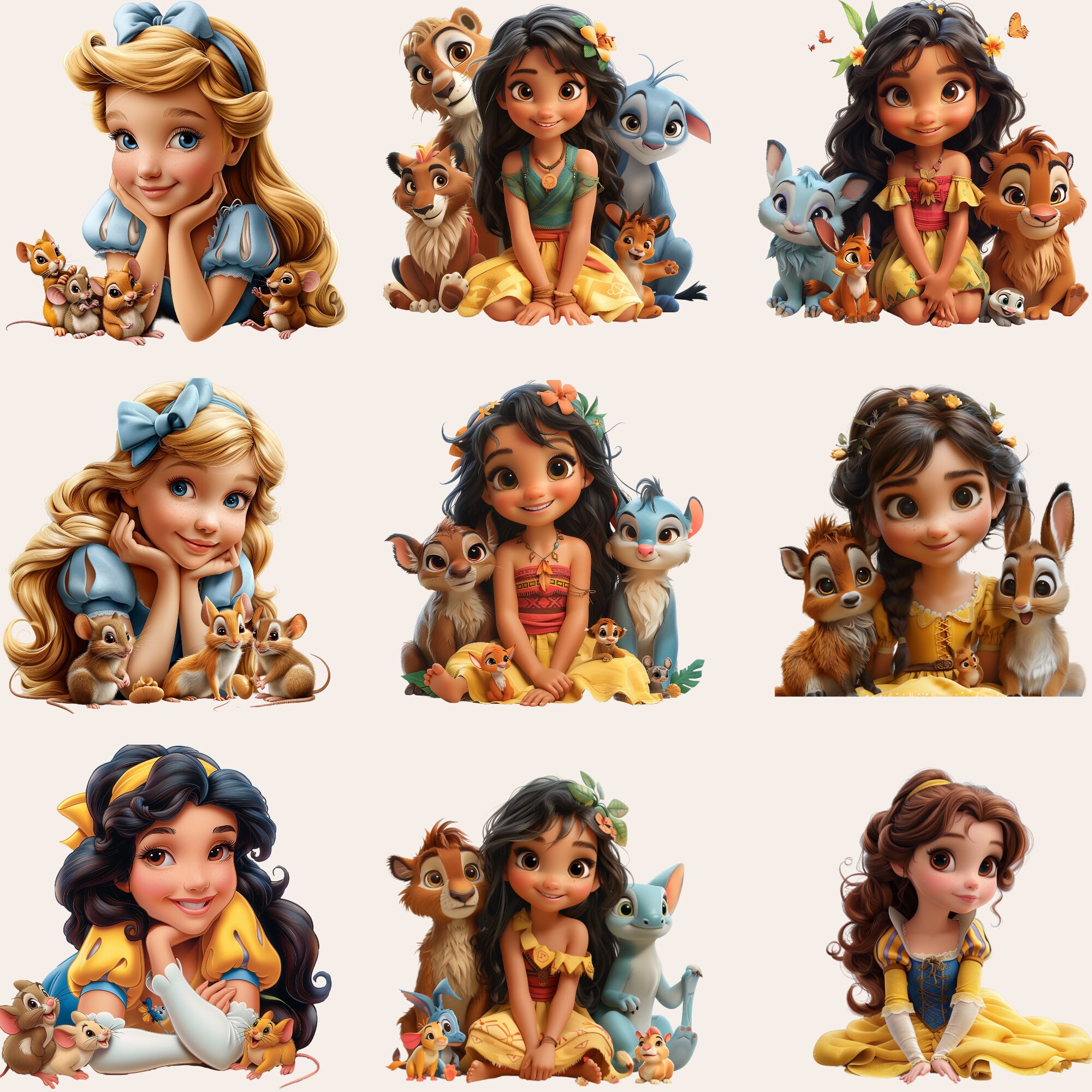 100 Fairytale Princess Clipart Bundle, Cute Princess PNG, Princess Girl ...
