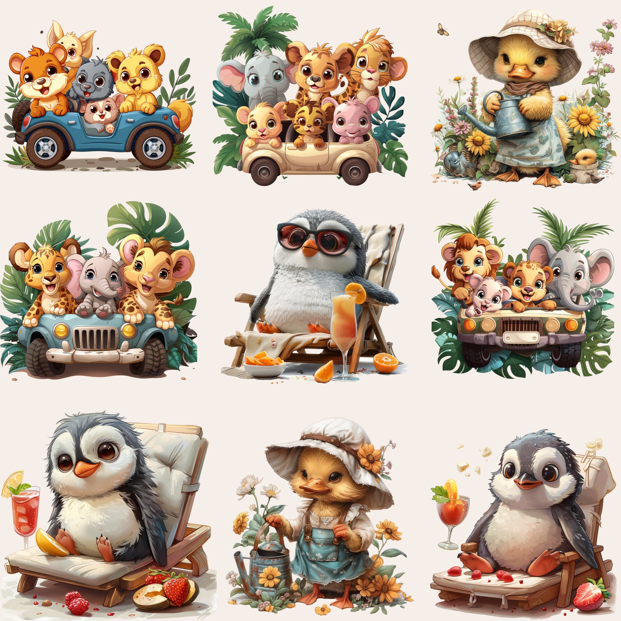 50 Jungle Animals Clipart Bundle, Safari Animals PNG, Animals in Jungle ...