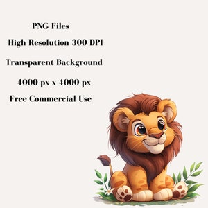 36 Lion Clipart PNG, Lions Clipart Bundle, Safari Animals PNG, Lion ...