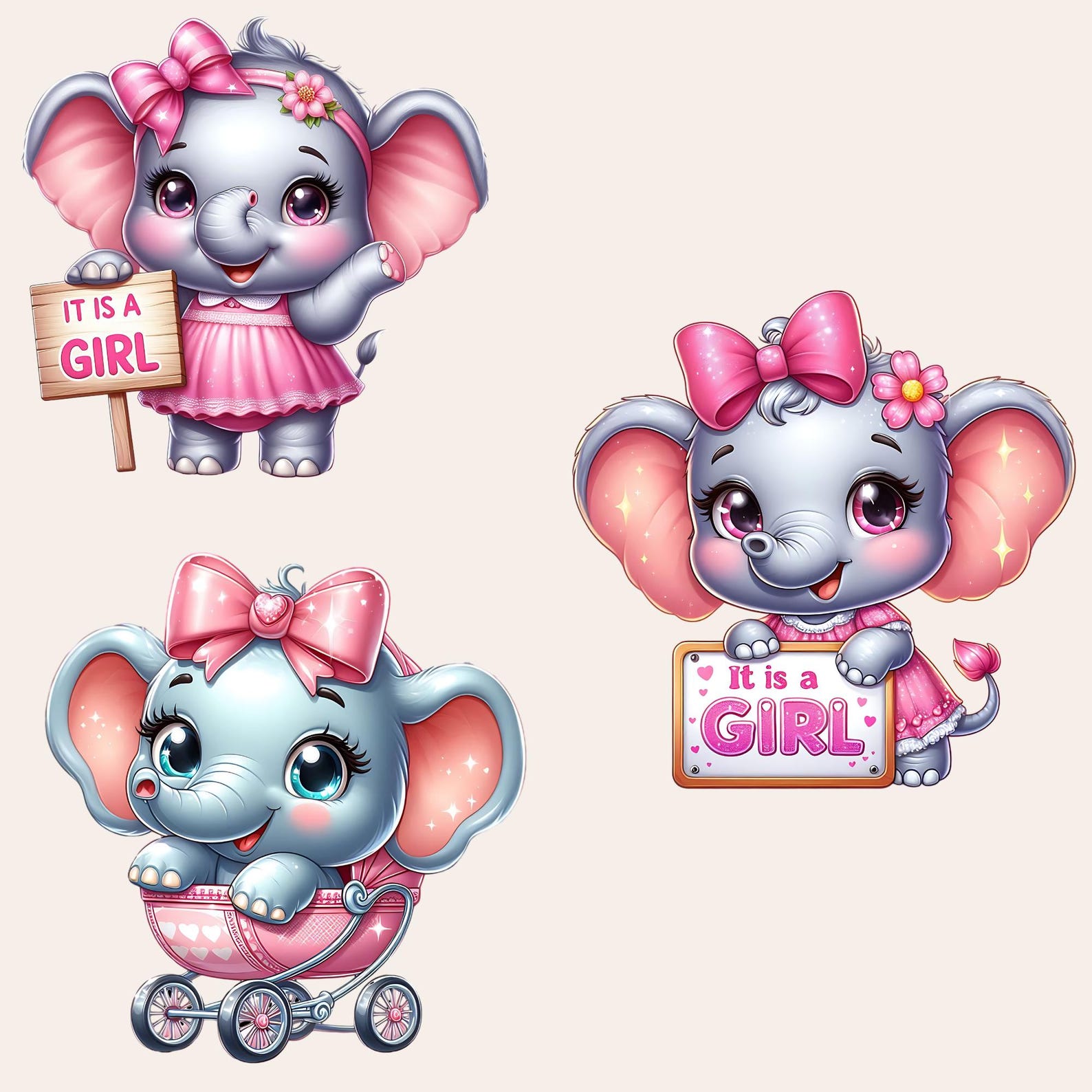 14 Pink Baby Elephant Clipart, Baby Elephant PNG, Elephant Girl Clipart ...