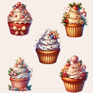 27 Christmas Cupcakes Clipart, Christmas Cupcakes PNG, Christmas ...