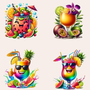 22 Tropical Cocktail Clipart Bundle, Summer Cocktail Clipart, Summer ...