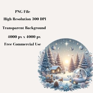 13 Round Winter Scene Clipart, Winter Landscape Clipart, Winter Scenery ...