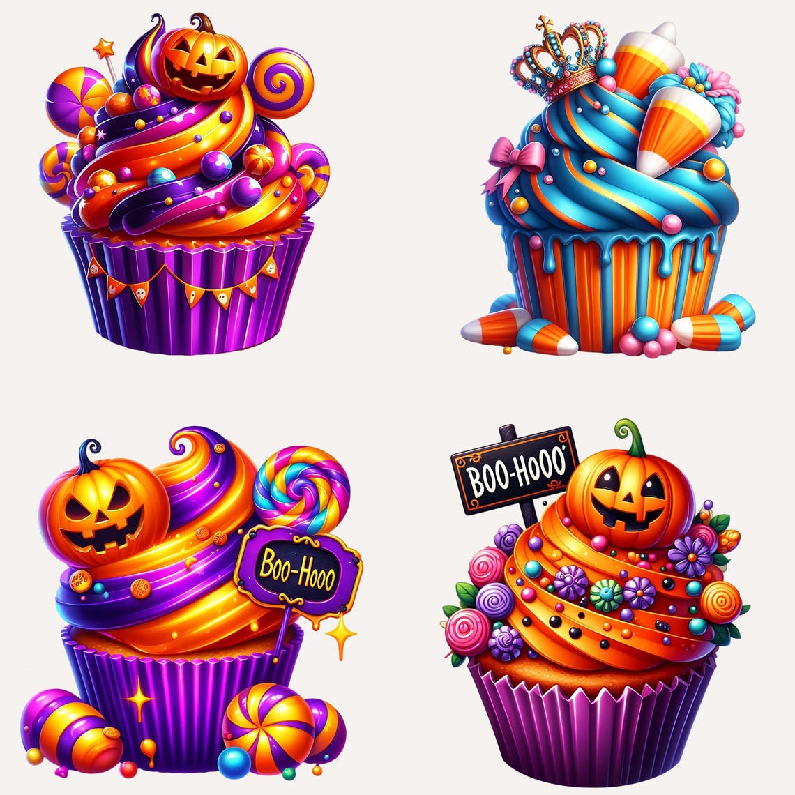 17 Halloween Cupcakes Clipart, Happy Halloween PNG, Sweet Spooky ...