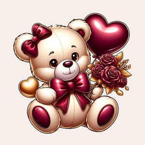17 Valentine's Day Teddy Bear Clipart, Teddy Bear With Balloons Clipart ...