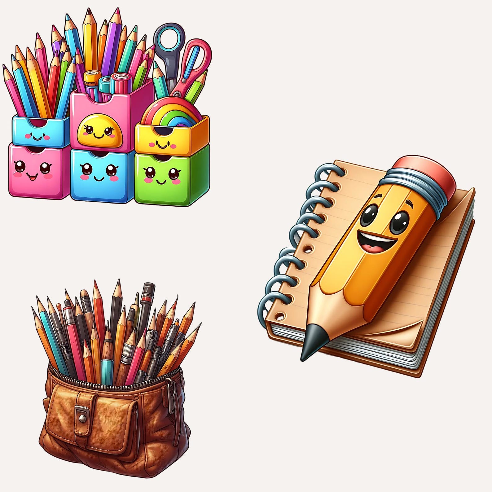 14 Back to School Supplies Clipart, School Supplies PNG Bundle, School ...