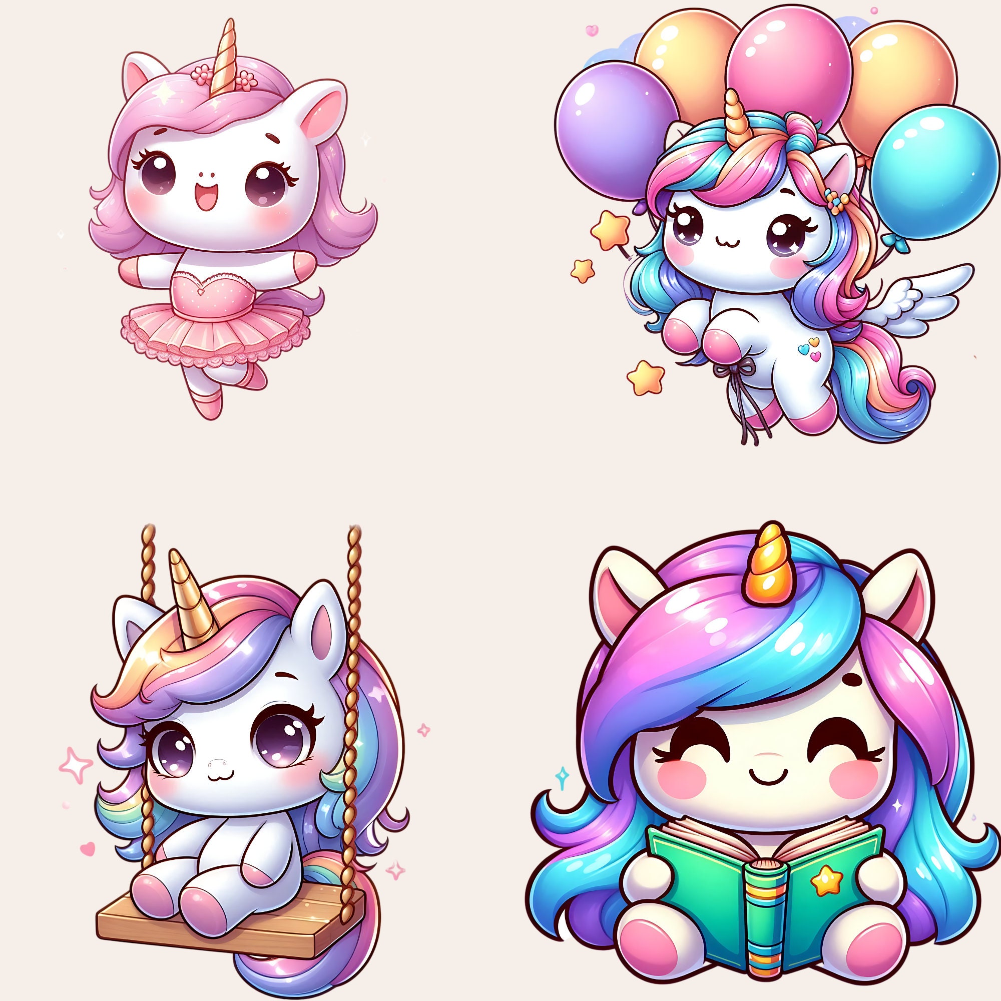 25 Kawaii Unicorn Clipart, Cute Kawaii Unicorn PNG, Baby Unicorn PNG ...