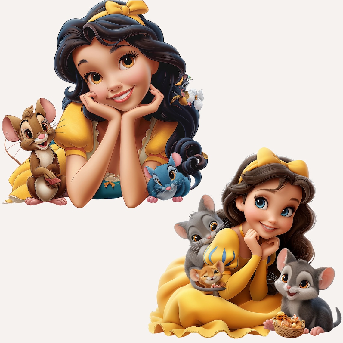 5 Princess Bundle PNG, Cute Princess Clipart Bundle, Princess ...