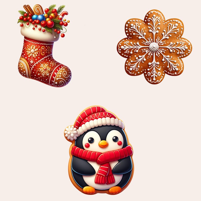 24 Gingerbread Christmas Cookies Clipart, Gingerbread Man Clipart ...