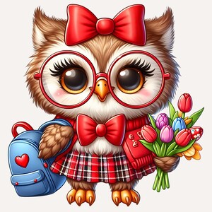 13 School Owl Clipart, Back to School Clipart, Cute School Owl PNG ...