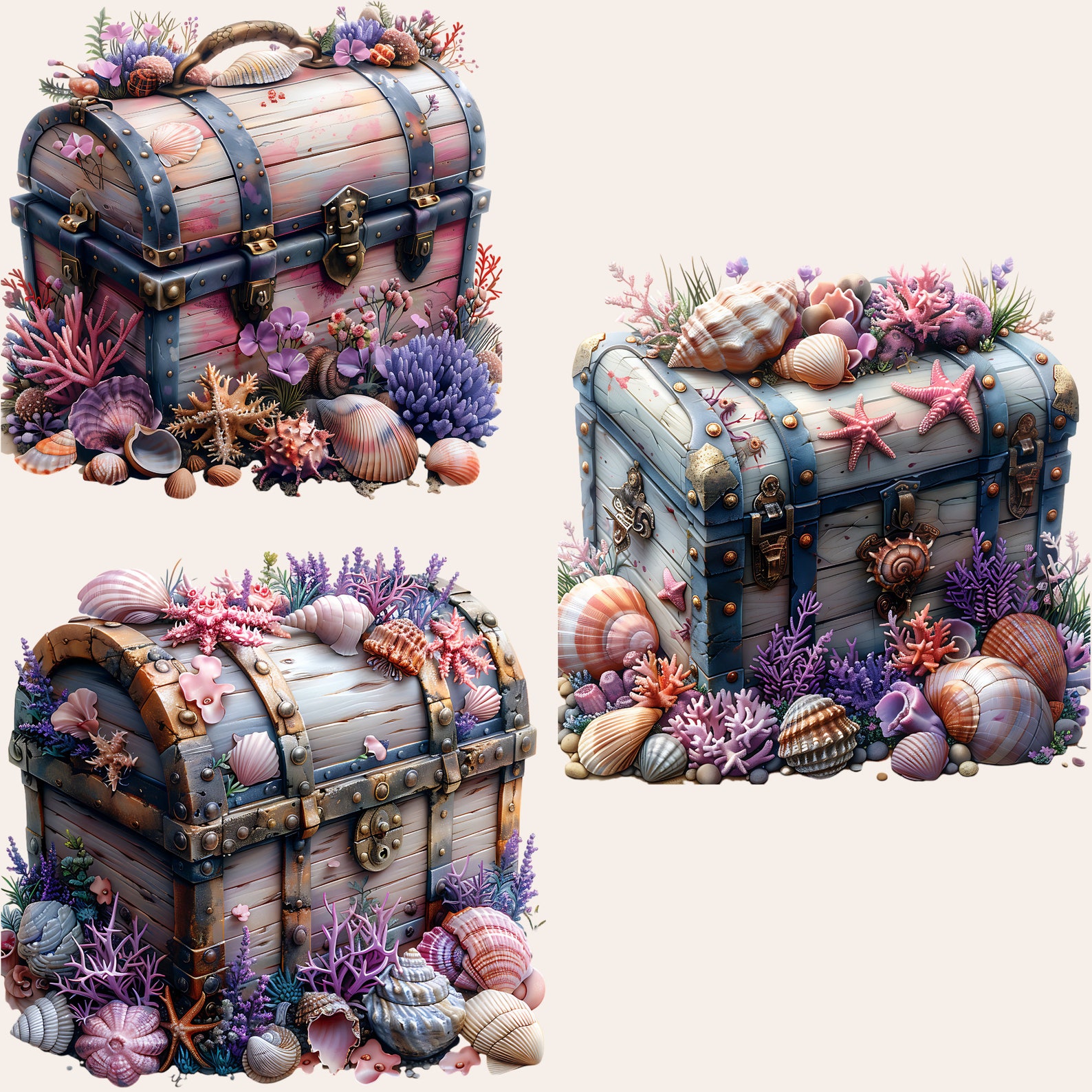 20 Ocean Treasure Box Clipart, Sea Tresure Chest PNG, Ocean Clipart PNG ...