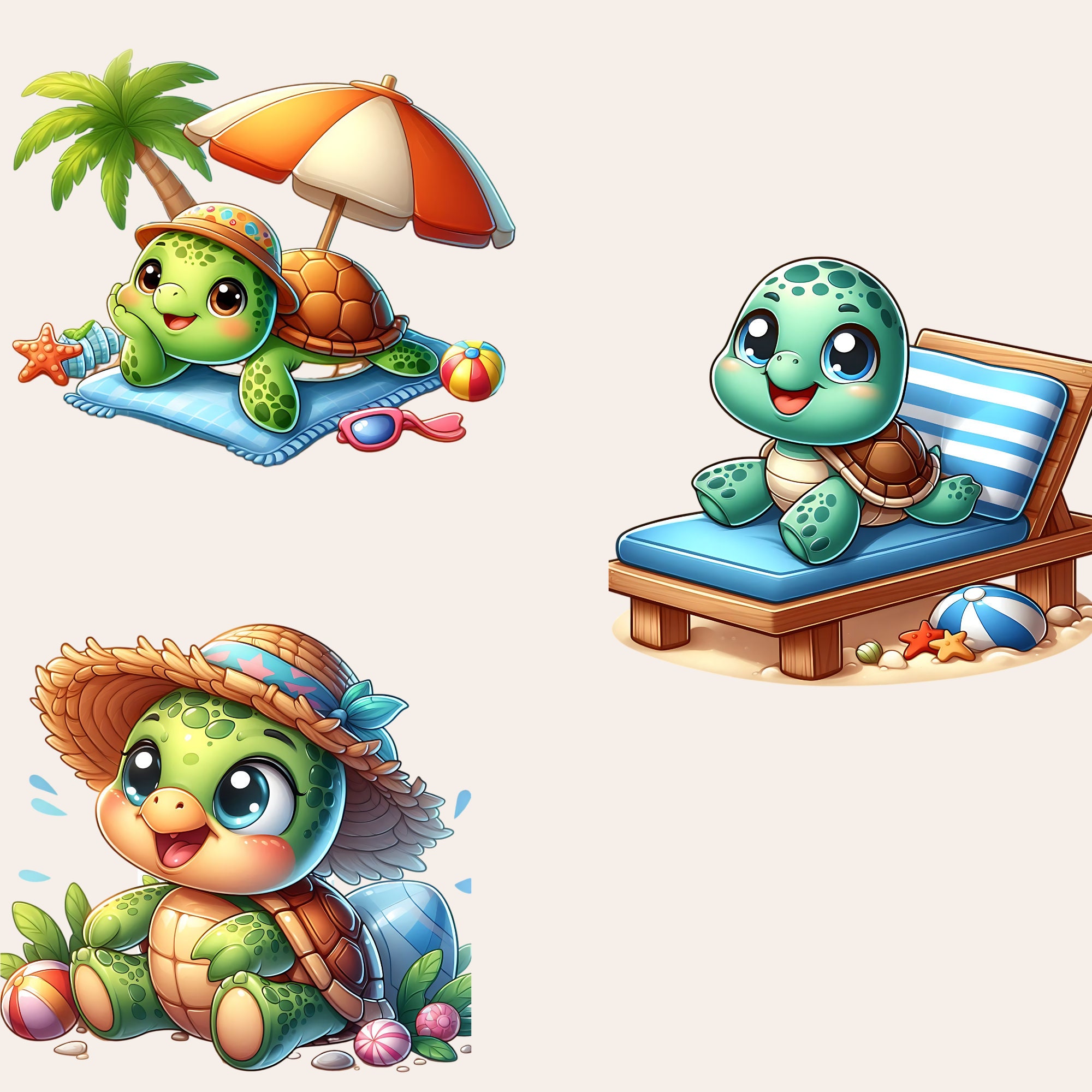 18 Summer Turtle Clipart, Sea Turtle Clipart, Baby Turtle PNG, Beach ...