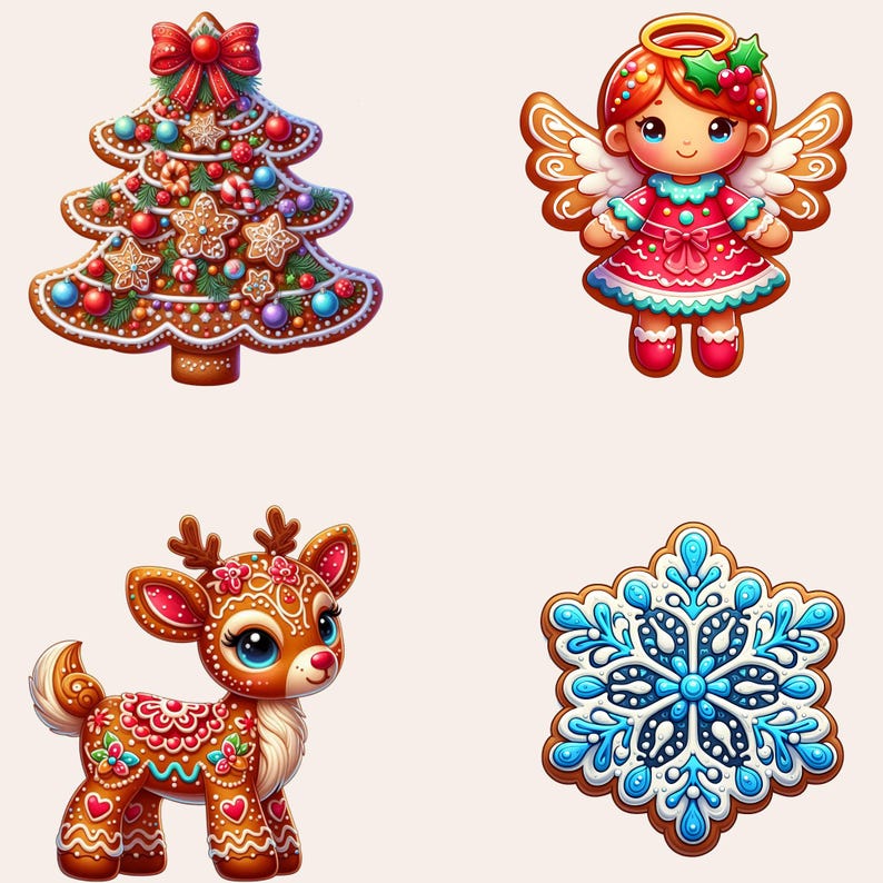 25 Gingerbread Cookies Clipart, Christmas Gingerbread Cookies PNG ...