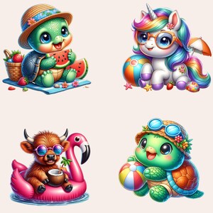 26 Summer Animals Clipart, Summer Beach Animals PNG, Summer Baby ...